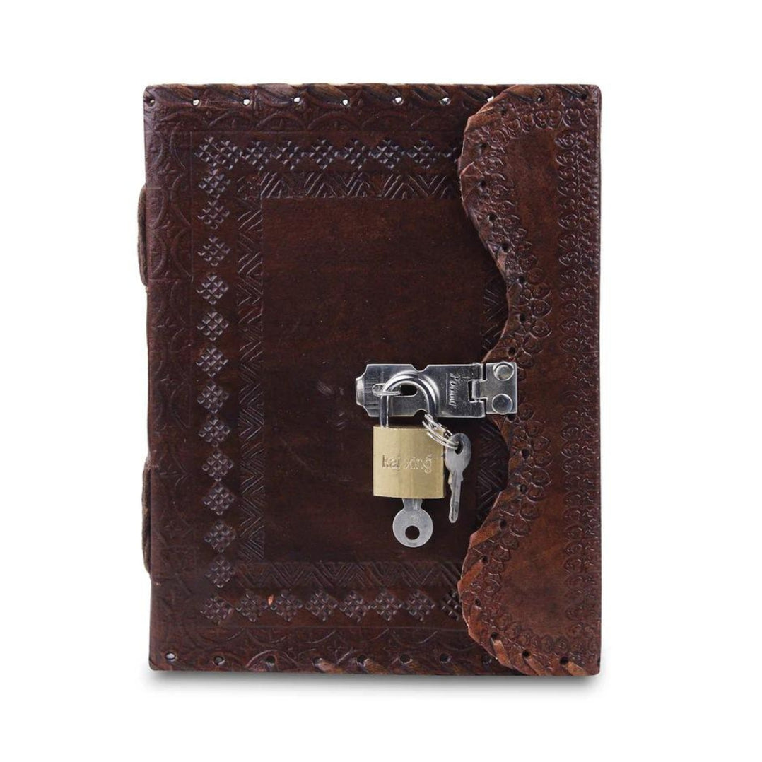 Vintage Handmade Leather Lock Diary | Antique Leather Journal | MaheTri