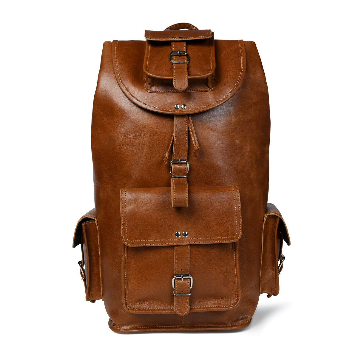 Kingston Tan Leather Backpack | Leather Backpack For Men & Women — MaheTri
