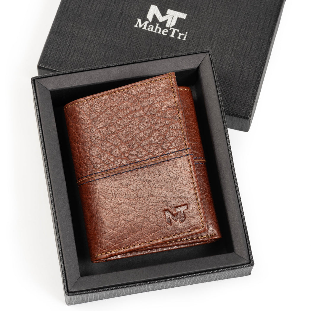 Textured Tri-Fold Men's Wallet — MaheTri