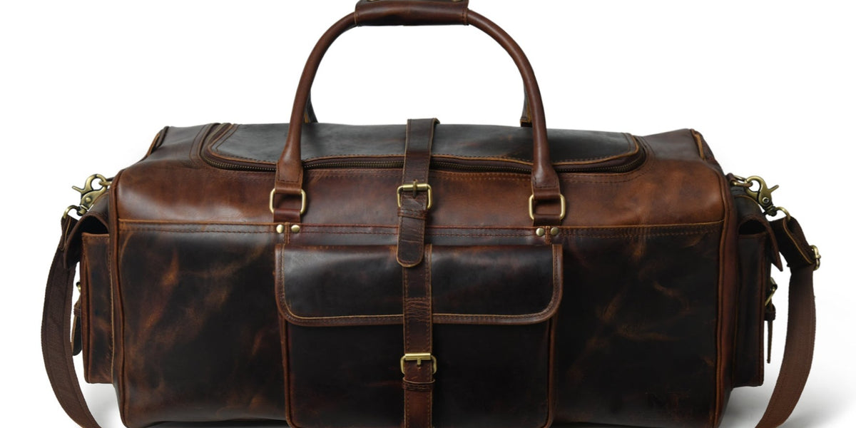 Genuine Leather Travel Duffle Bag | Leather Travel Bag | MaheTri | Gift ...