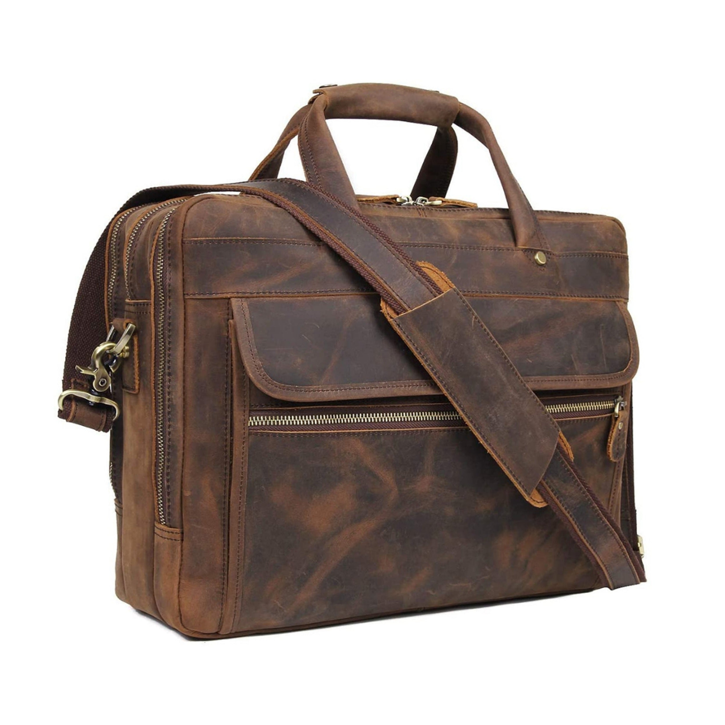 Crazy Horse Travel Briefcase – Rugged & Vintage-Inspired Leather ...