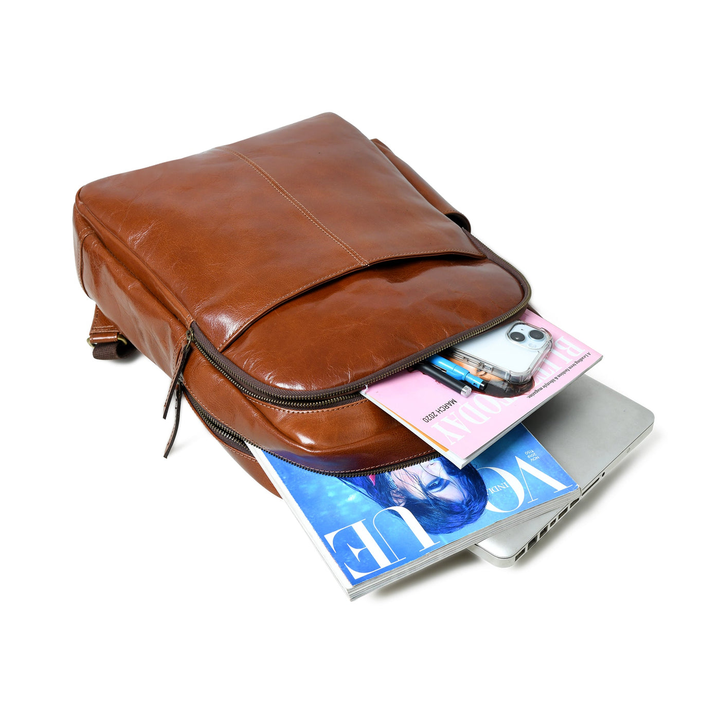 Luxury Italian Leather Backpack, Tan — MaheTri